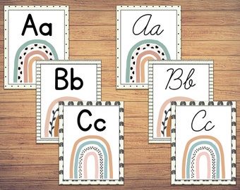 Boho Rainbow Alphabet Posters - Etsy