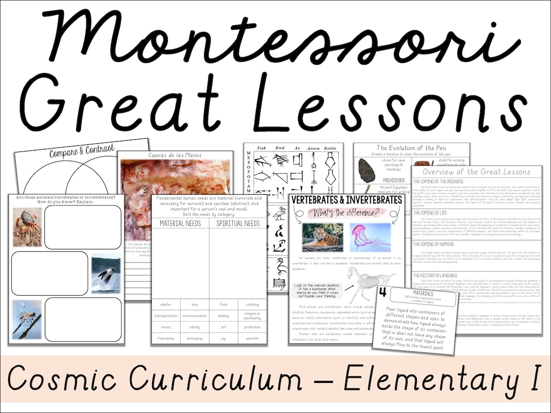 Montessori Great Lessons Curriculum & Activities - Elementary I Cosmic ...