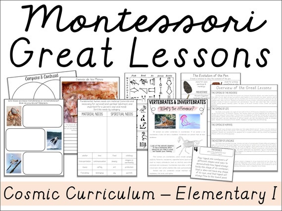 Montessori Great Lessons Curriculum & Activities Elementary - Etsy
