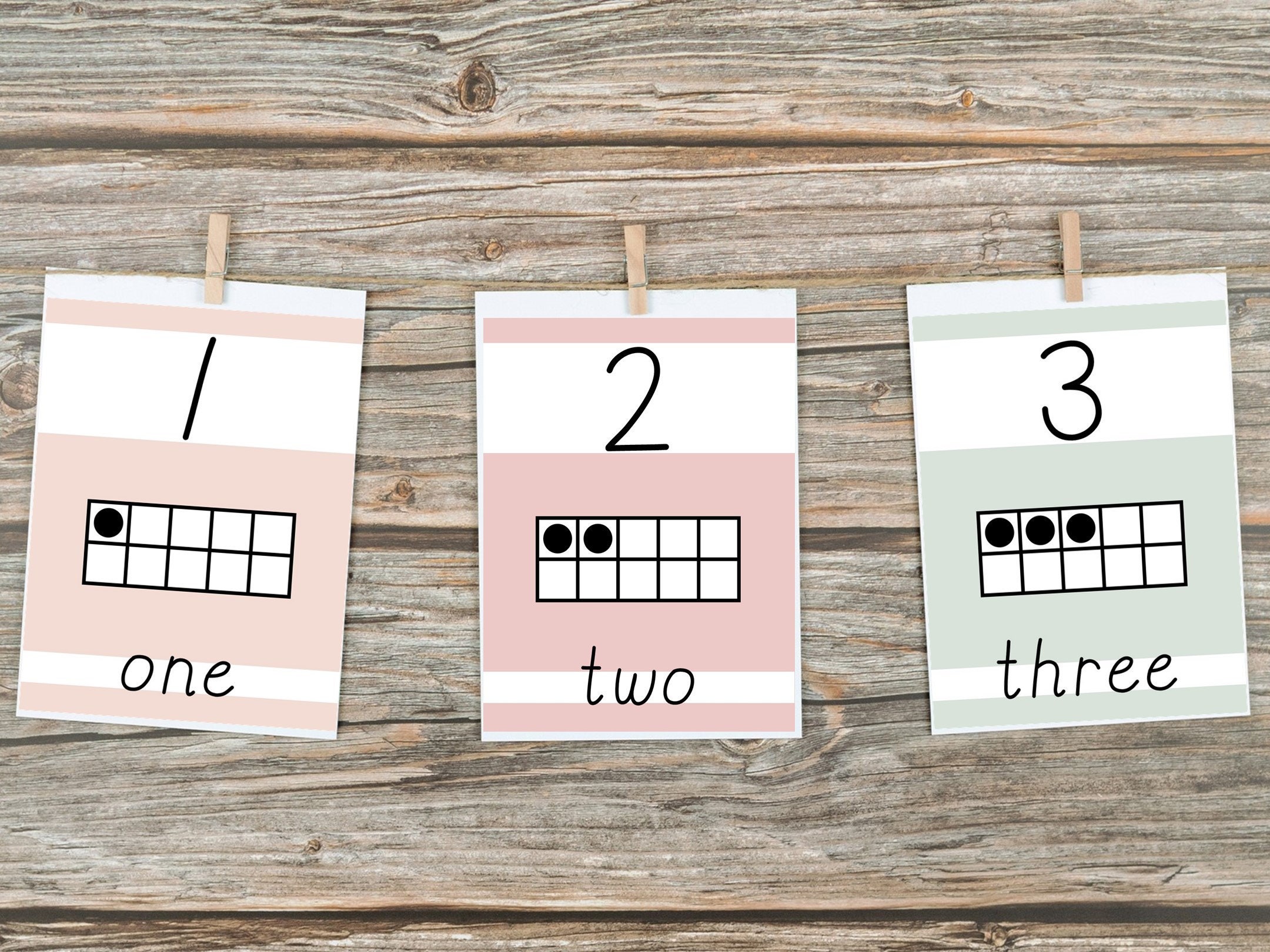 Number Posters - Numbers 1-20 With Ten Frames - Neutral Palette Number ...