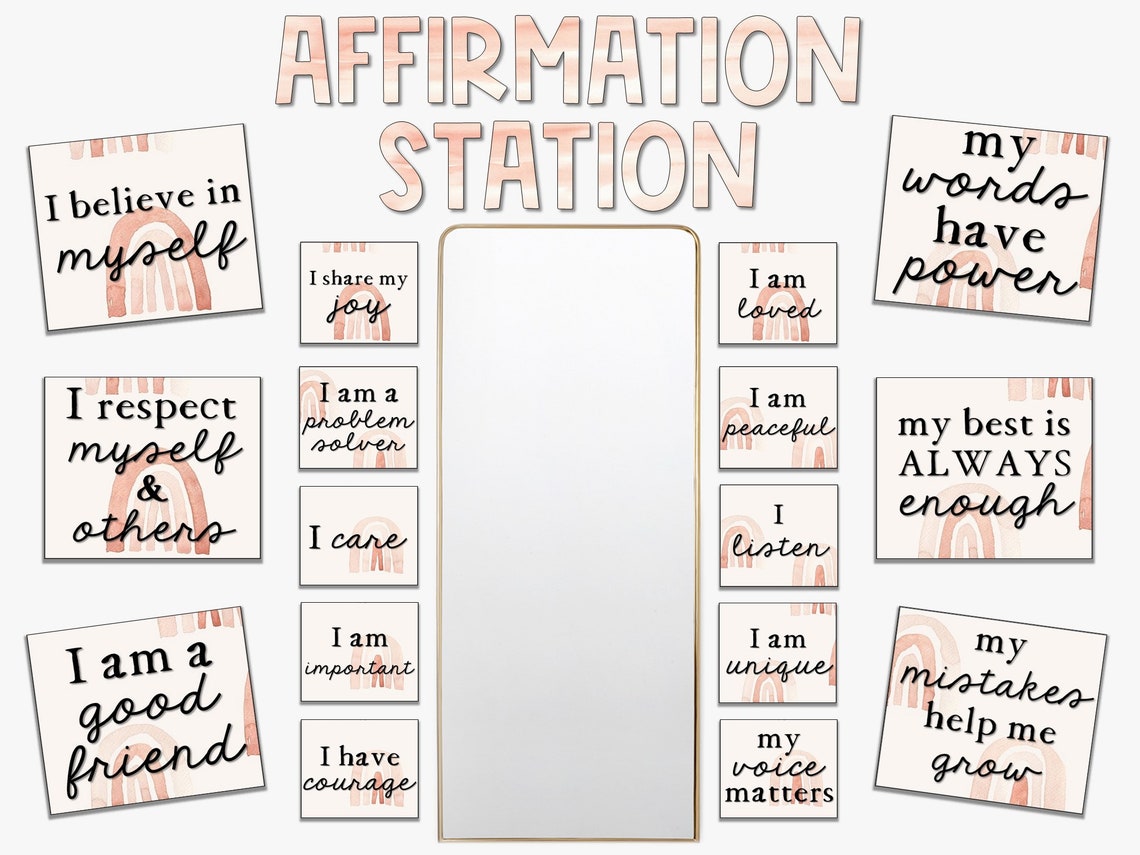 Affirmation Station - Positive Affirmation Cards - Classroom Mirror ...