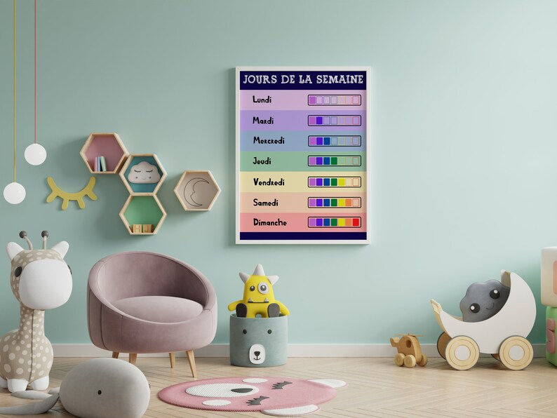 DAYS of the WEEK Poster JOURS De La Semaine • French Educational Poster ...