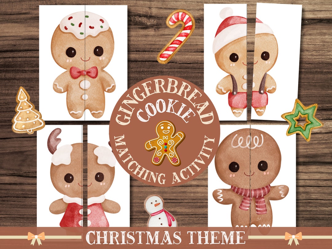 CHRISTMAS GINGERBREAD Matching Game • Toddler Matching Activity ...