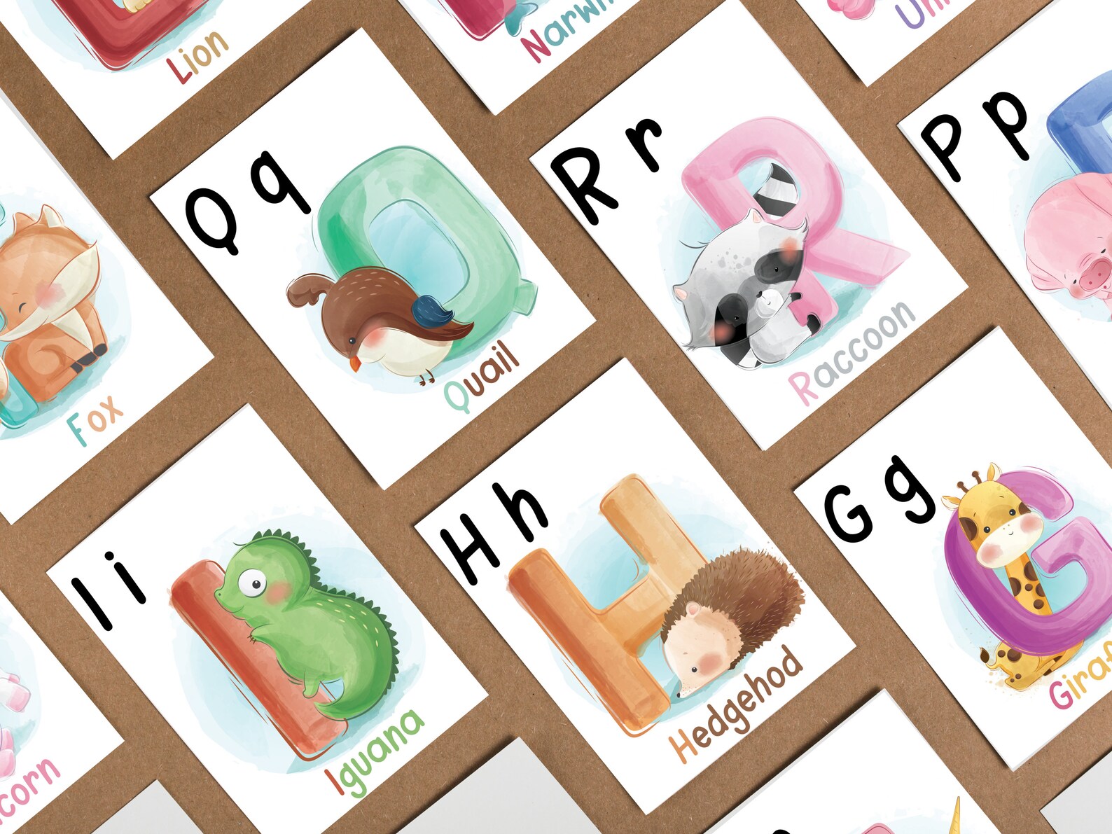 Animal Alphabet Poster ABC Poster Printable Digital Download Watercolor ...