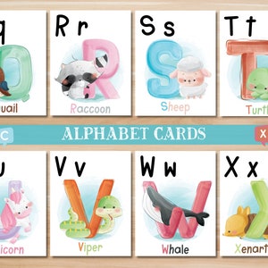 ABC Cards • Animal Alphabet Cards | Digital Download | Watercolor ...