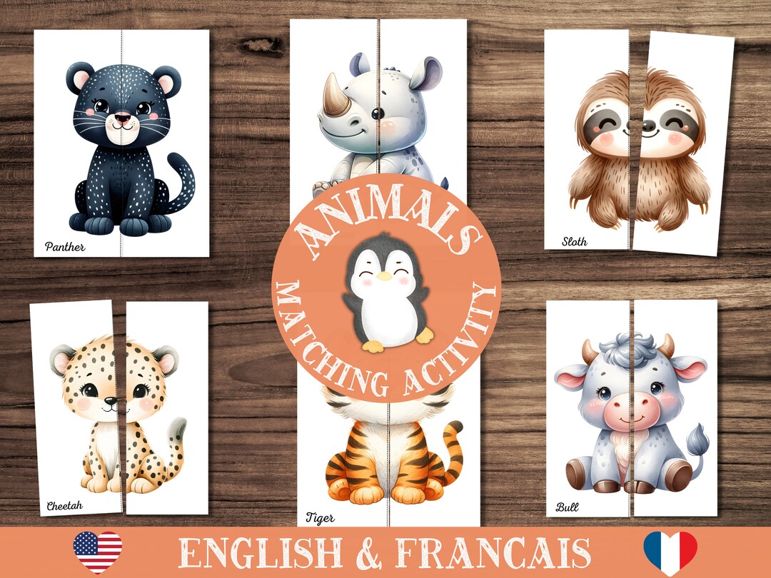 Animals Symmetry Puzzles / Animal Matching Game • Homeschool Learning ...