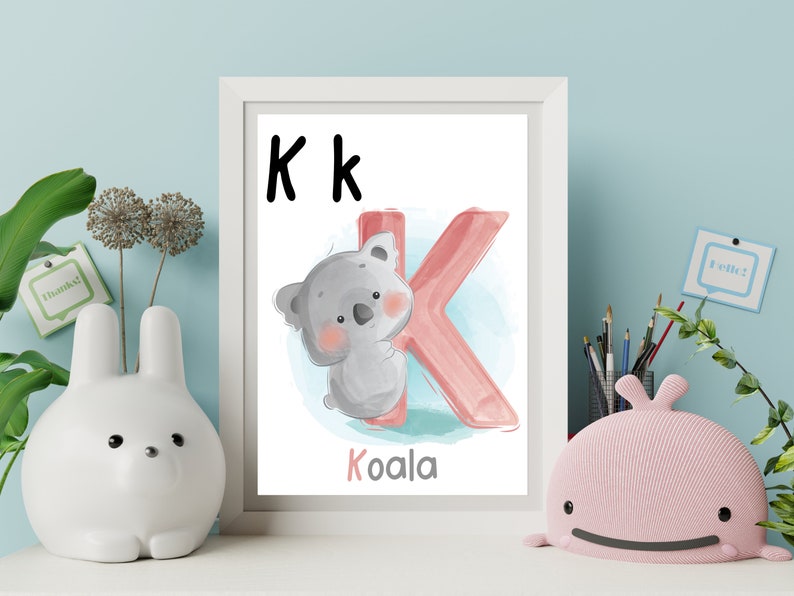 Animal Alphabet Poster ABC Poster Printable Digital Download Watercolor ...