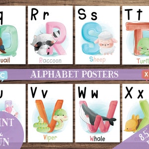 Animal Alphabet Poster • ABC Poster Printable • Digital Download ...