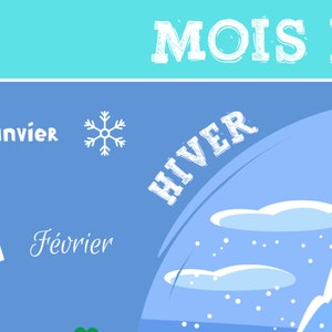 MONTHS of the Year and SEASON Poster Mois Et Saisons • French ...