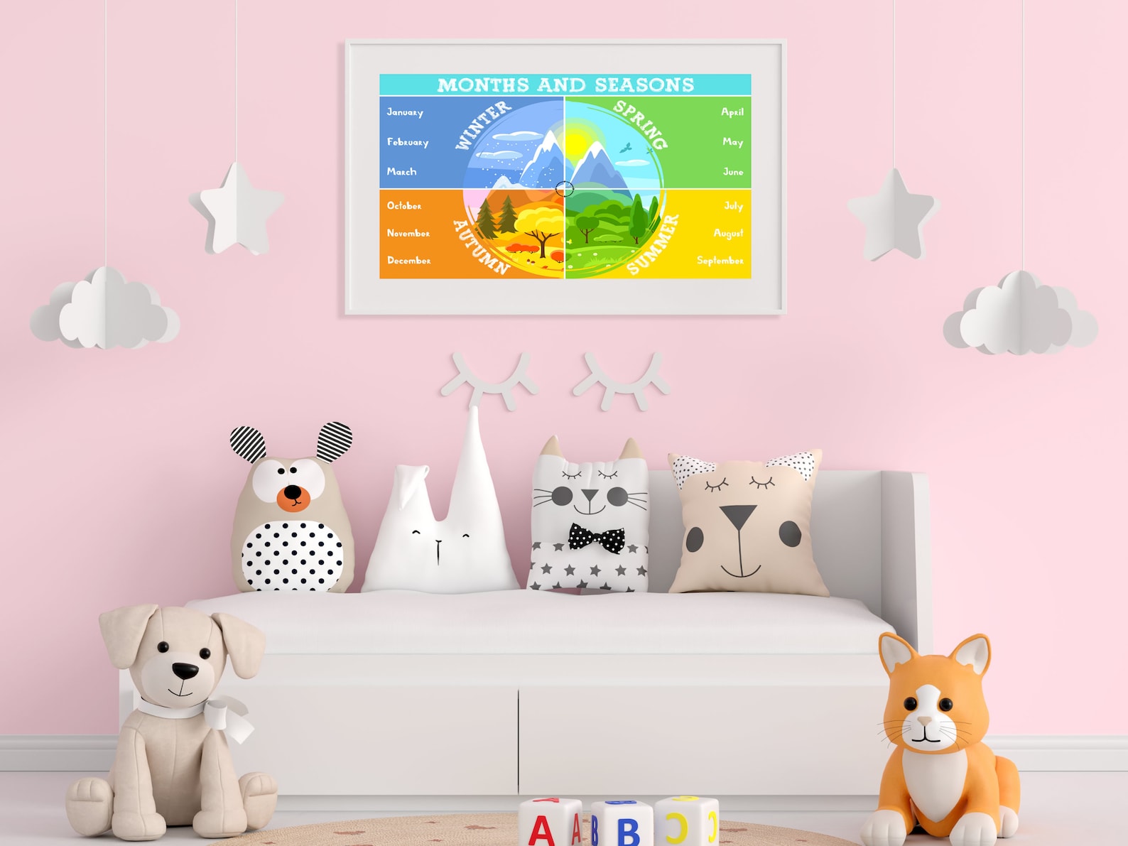 MONTHS of the Year & Four SEASONS POSTER • Montessori Educational ...