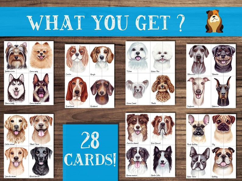 Dogs Symmetry Puzzles • Kid Matching Cards, Homeschool Learning ...