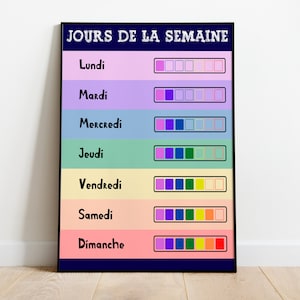 DAYS of the WEEK Poster JOURS De La Semaine • French Educational Poster ...