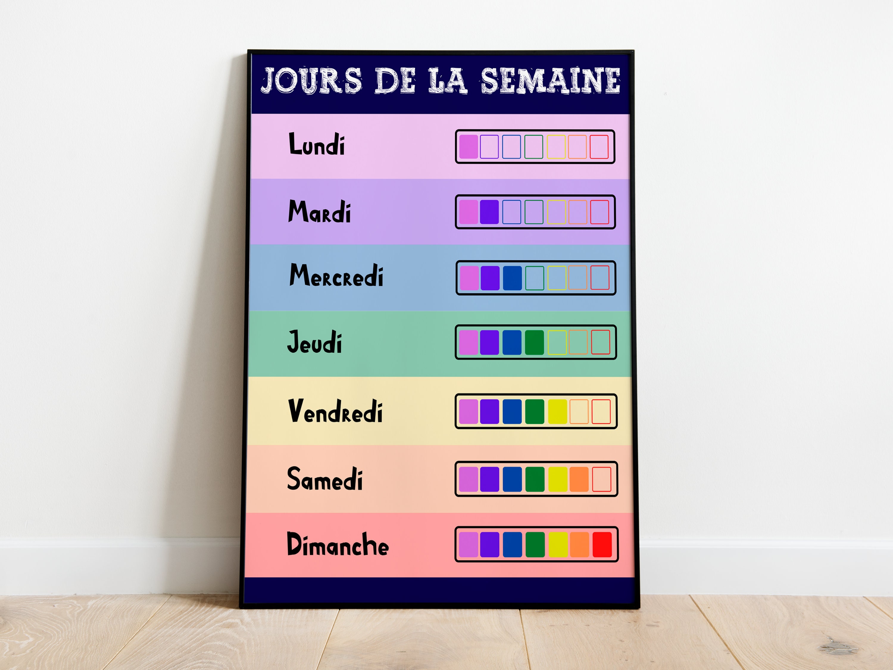DAYS of the WEEK Poster JOURS De La Semaine • French Educational Poster ...