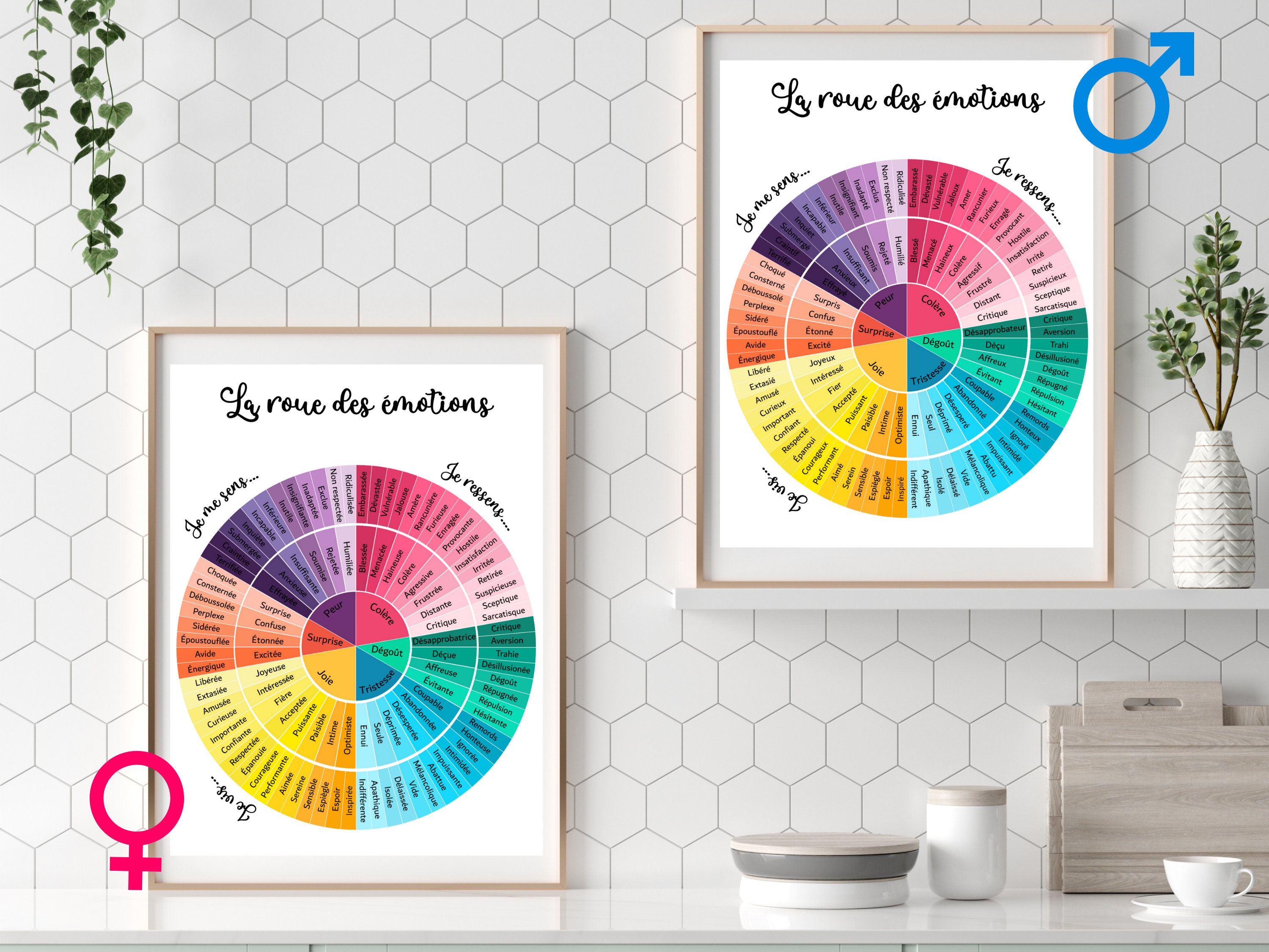 French Emotion Wheel Poster for Men and Woman • Digital Download ...