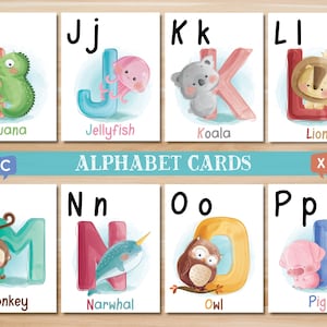 ABC Cards • Animal Alphabet Cards | Digital Download | Watercolor ...