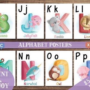 Animal Alphabet Poster • ABC Poster Printable • Digital Download ...