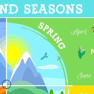 MONTHS of the Year & Four SEASONS POSTER Montessori Educational Poster ...