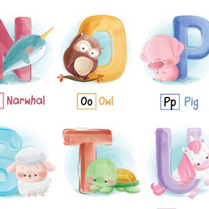 Animal Alphabet Poster • ABC Poster Printable • Digital Download ...