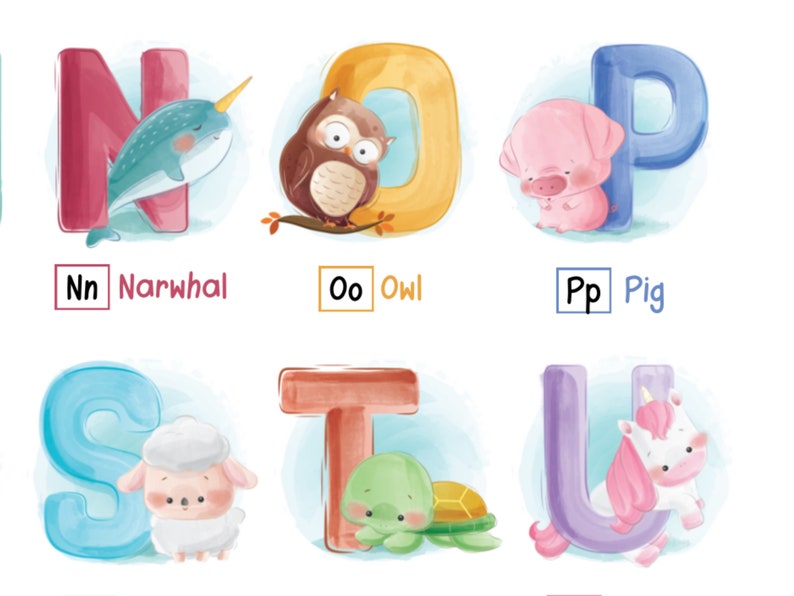 Animal Alphabet Poster ABC Poster Printable Digital - Etsy
