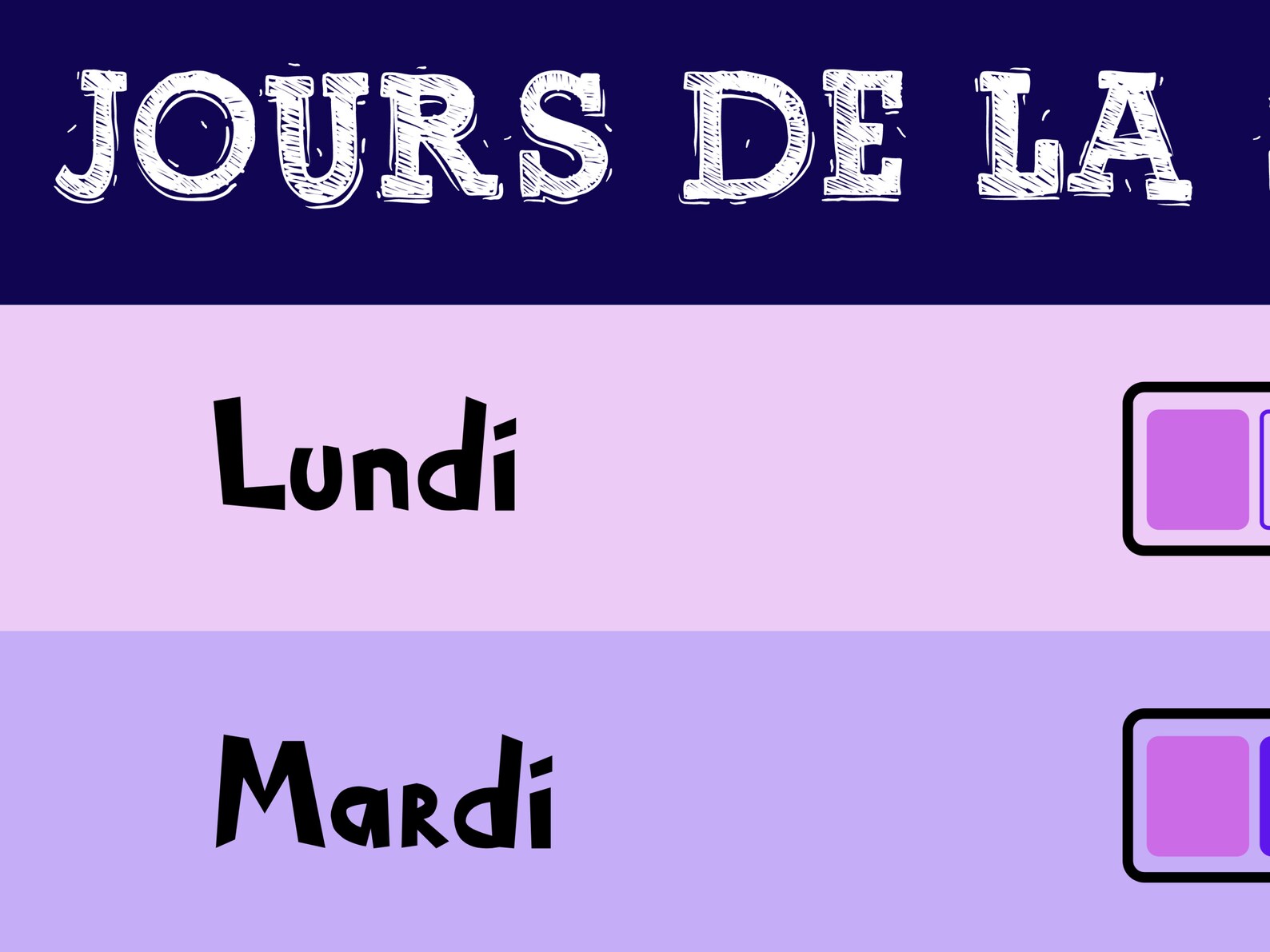 DAYS of the WEEK Poster JOURS De La Semaine • French Educational Poster ...