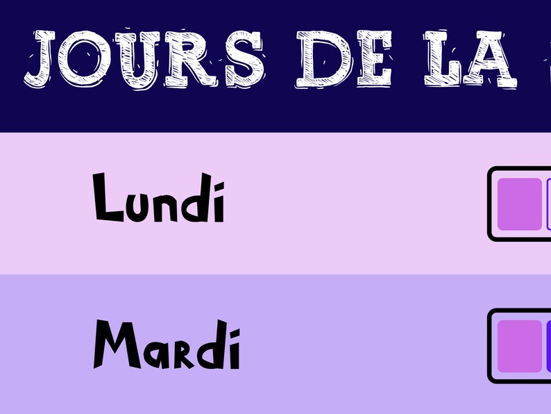 DAYS of the WEEK Poster JOURS De La Semaine • French Educational Poster ...