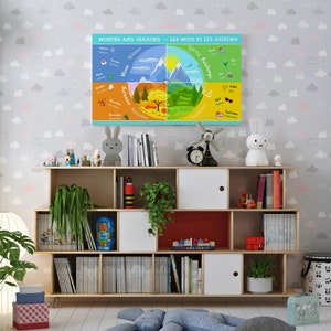 Months of the Year Four Seasons Poster Bilingual English & - Etsy
