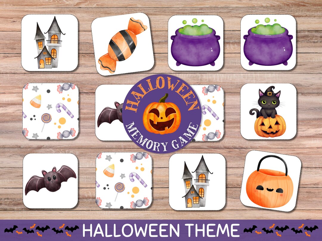 Halloween Memory Game • Activities for Kids | DIGITAL Print | Memory ...