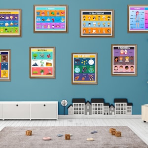 Italian Educational Posters, Set of 13 Playroom Prints for Kids and ...