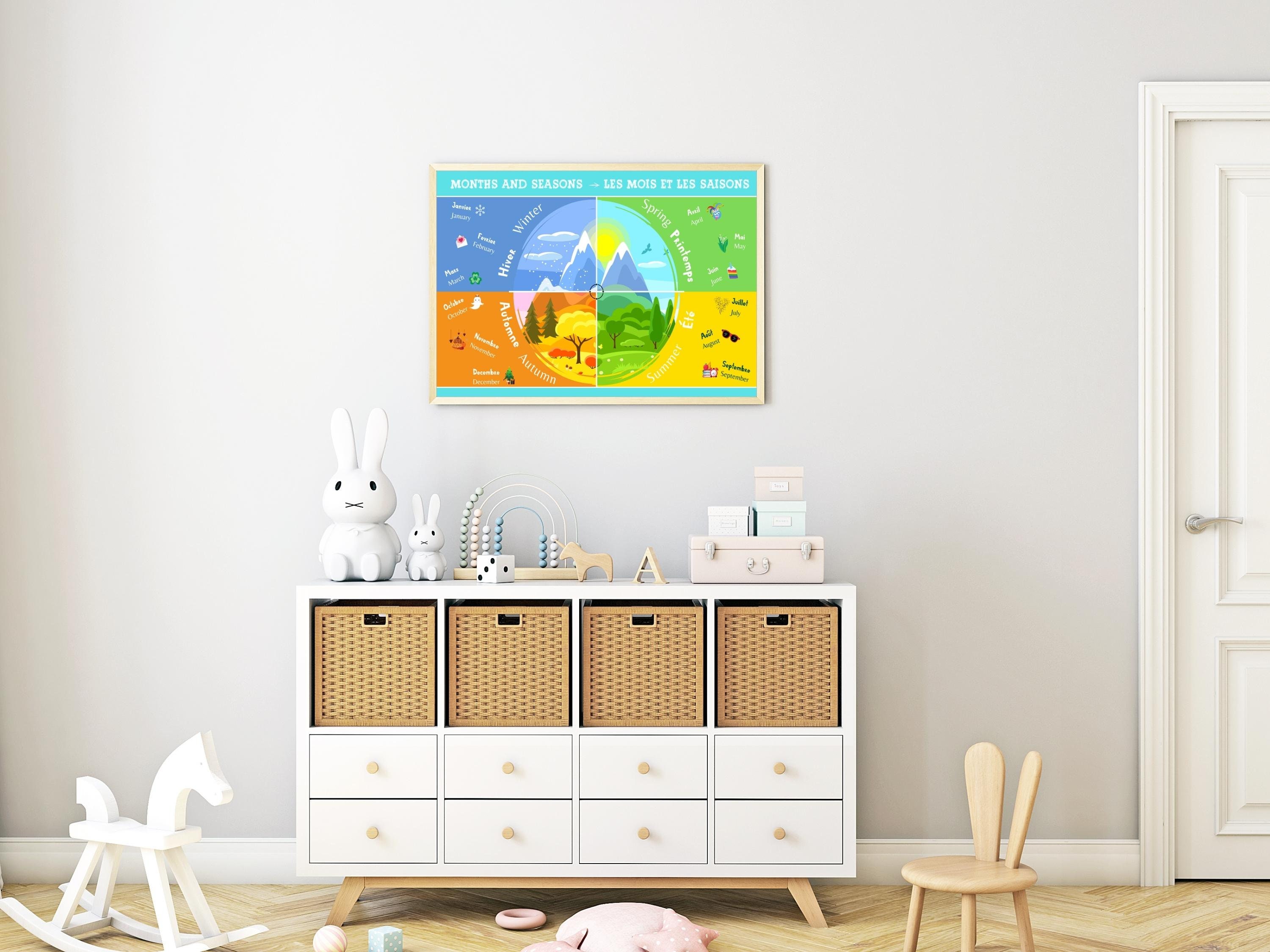 Months of the Year Four Seasons Poster Bilingual English & | Etsy Canada