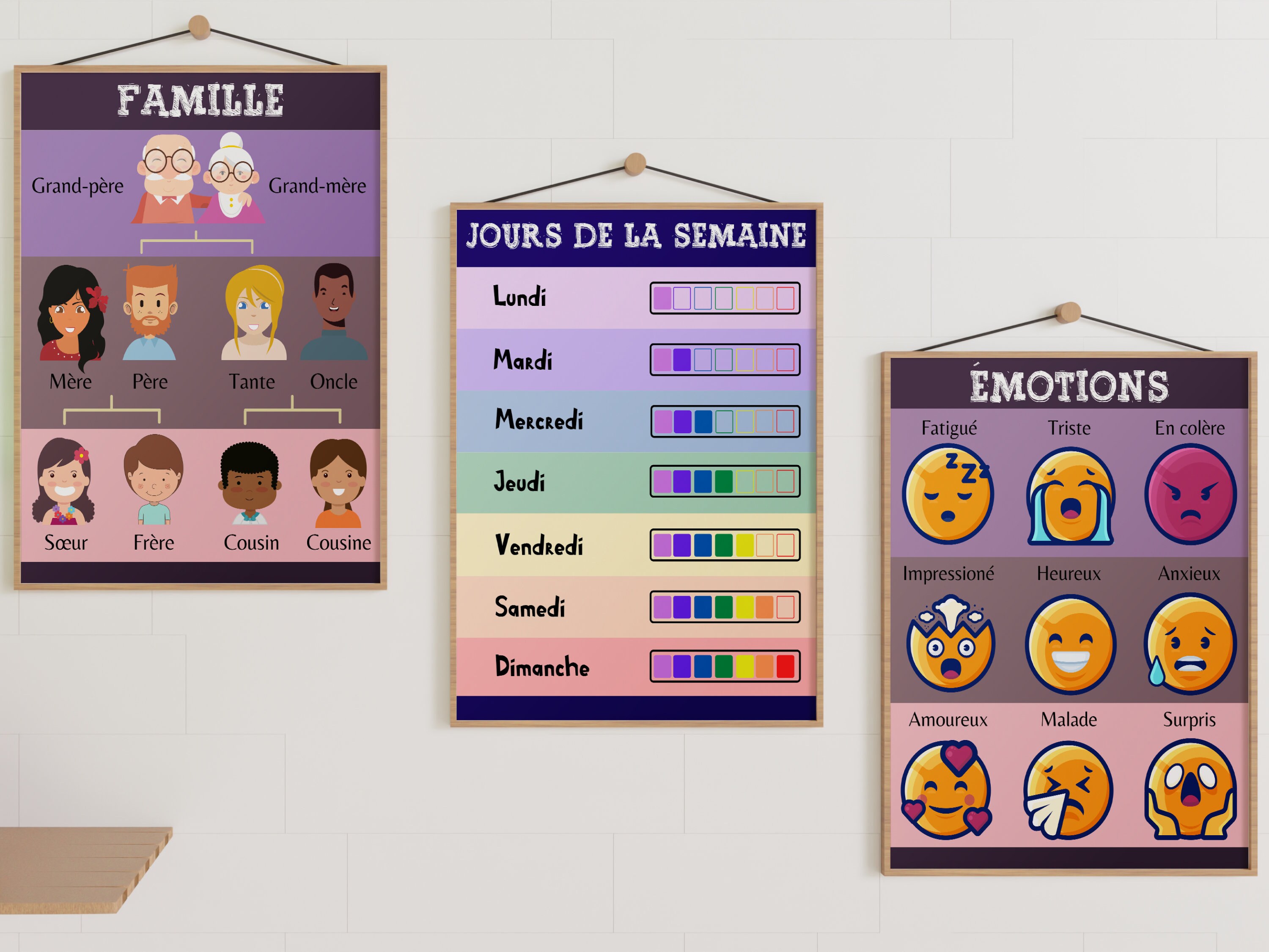 French Educational Posters, Set of 10 Playroom Prints for Kids and ...