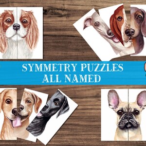 Dogs Symmetry Puzzles • Kid Matching Cards, Homeschool Learning ...