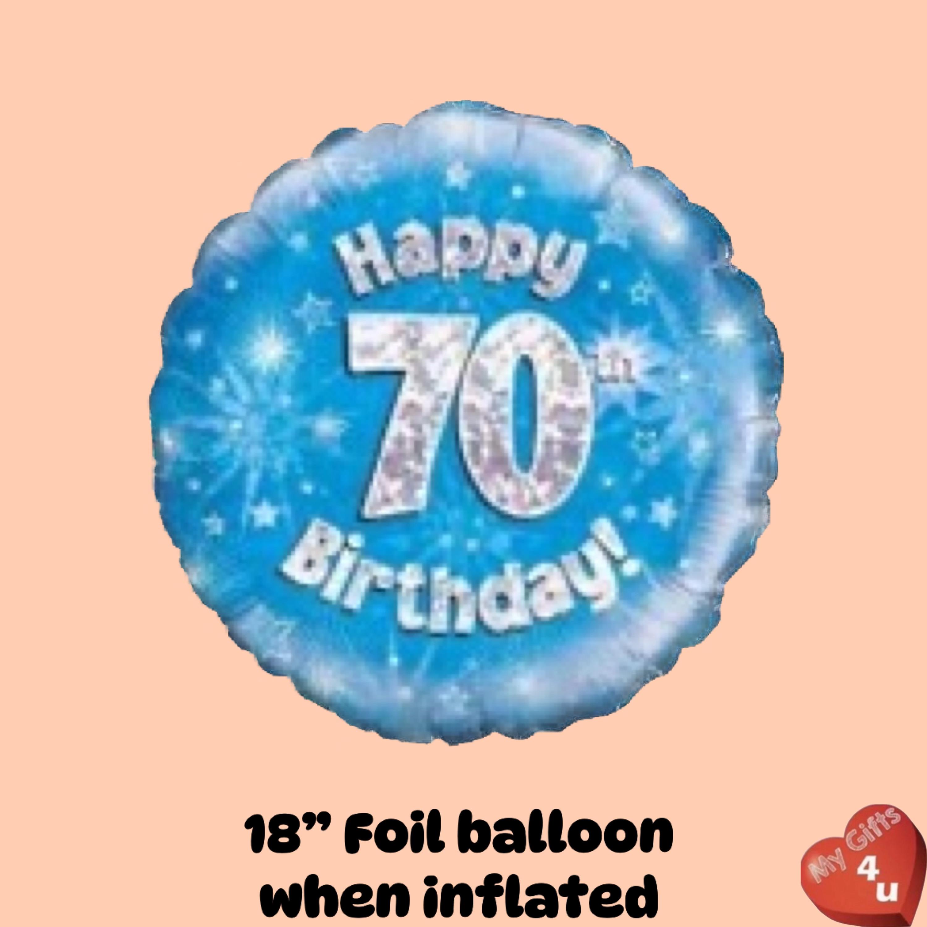 70th Birthday Decorations Party Blue Stars Bunting Balloons Banners ...