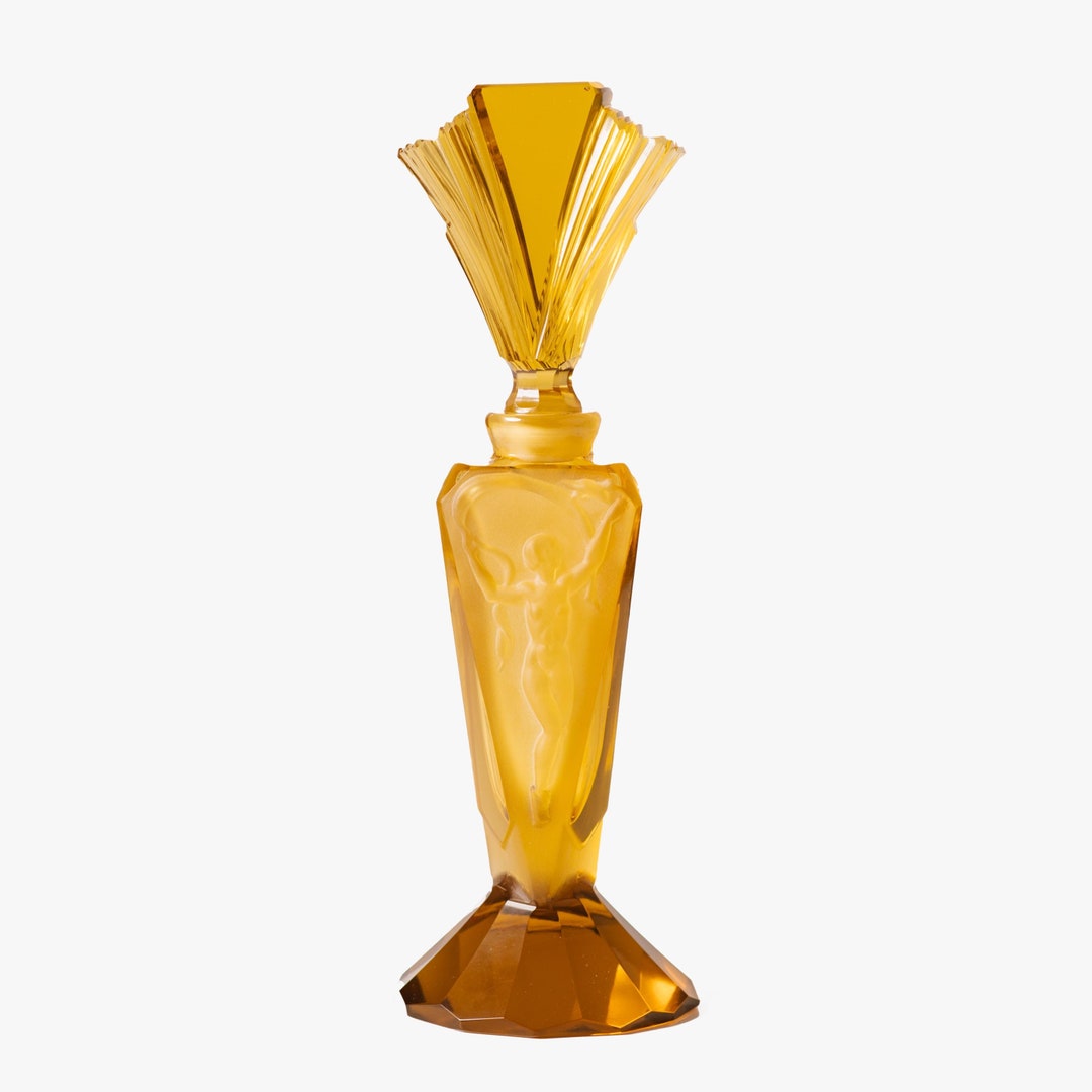 Art Deco German Perfume Bottle, 1930s, Satin Glass Figures - Etsy