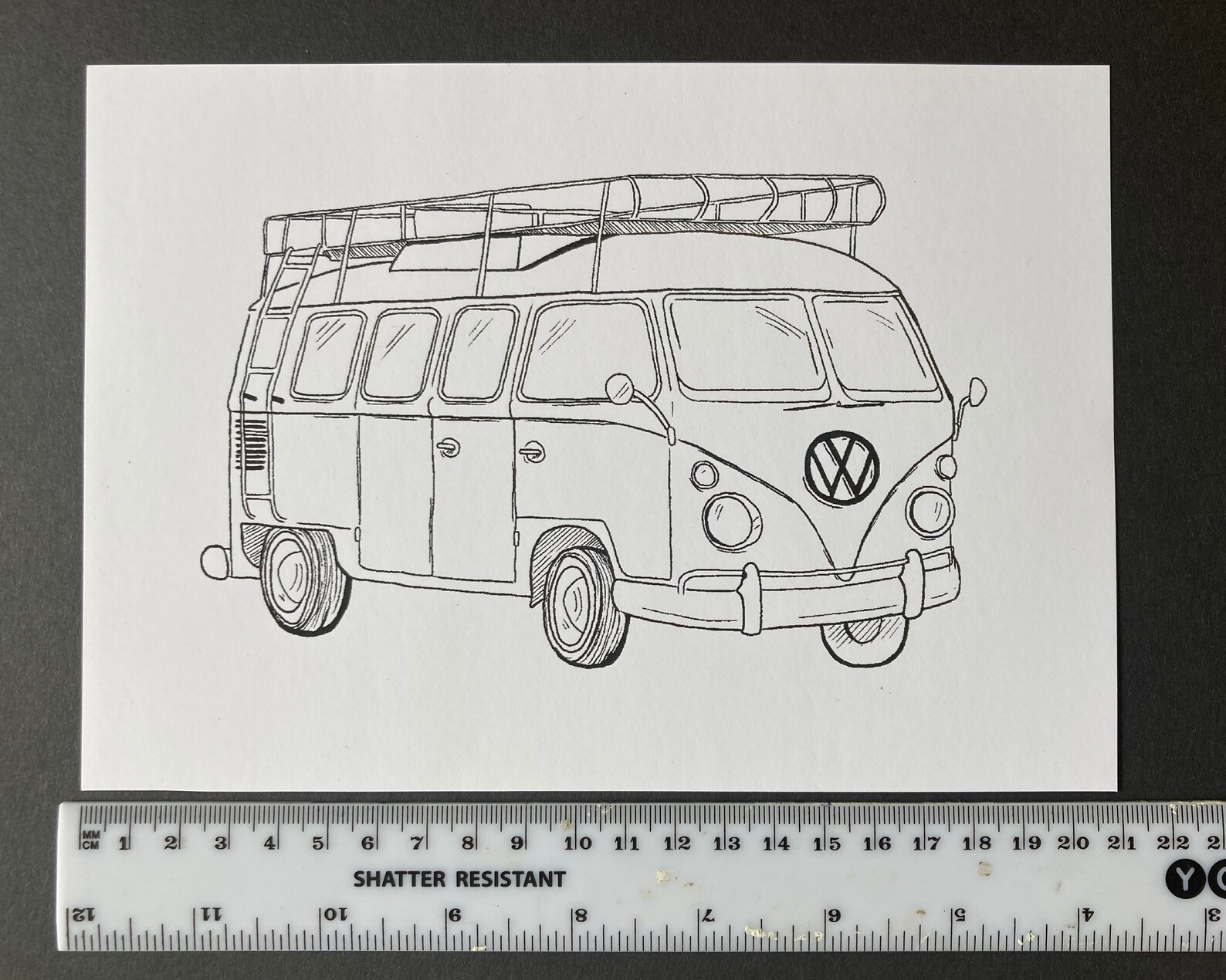 A5 VW Campervan Art Print | Etsy