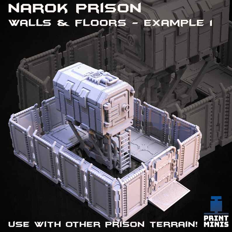 Narok Prison Walls and Floors - Modular Scenery Kit - Print Minis - Etsy
