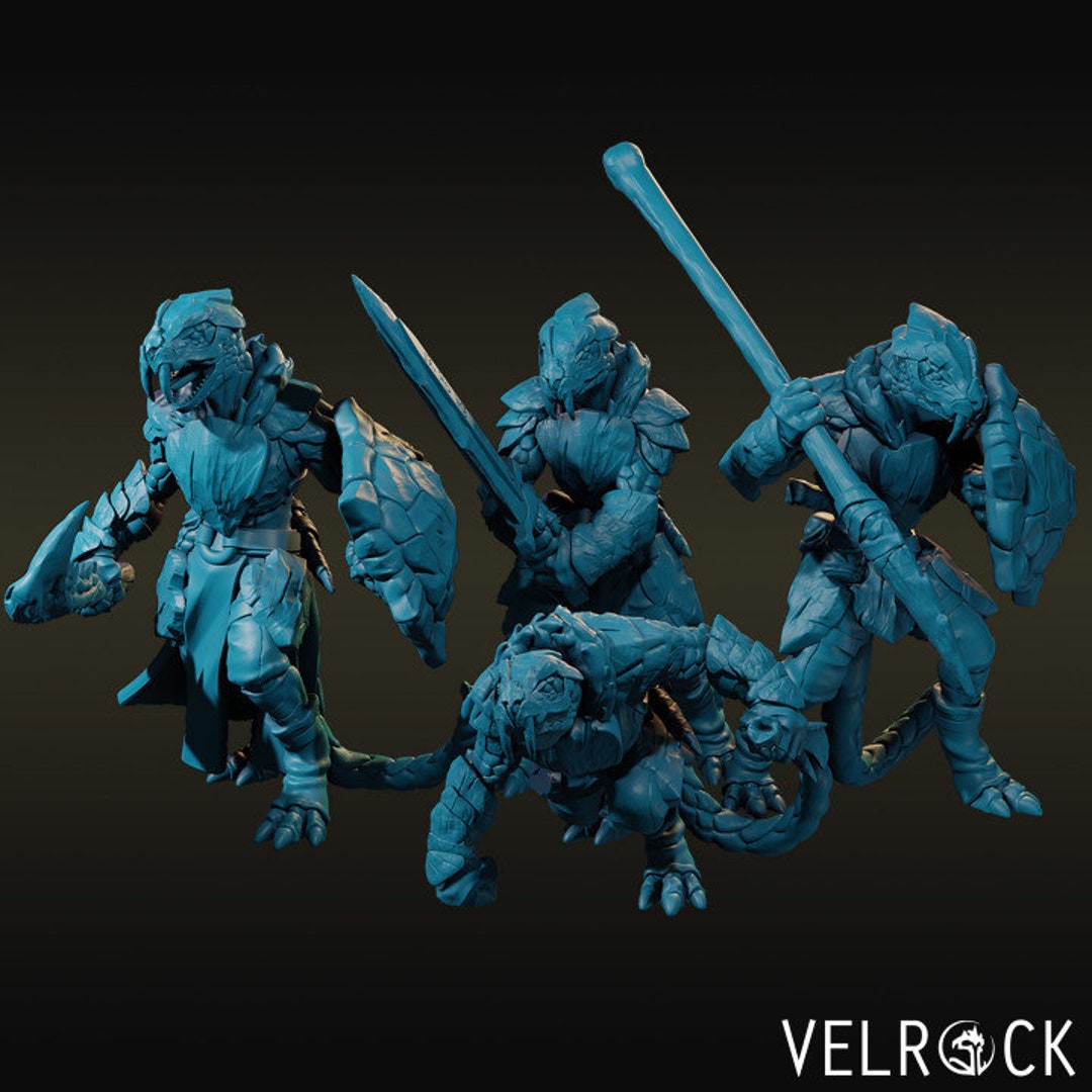 Lizardfolk Warrior Pack (4 Variants Available) - Velrock - Etsy