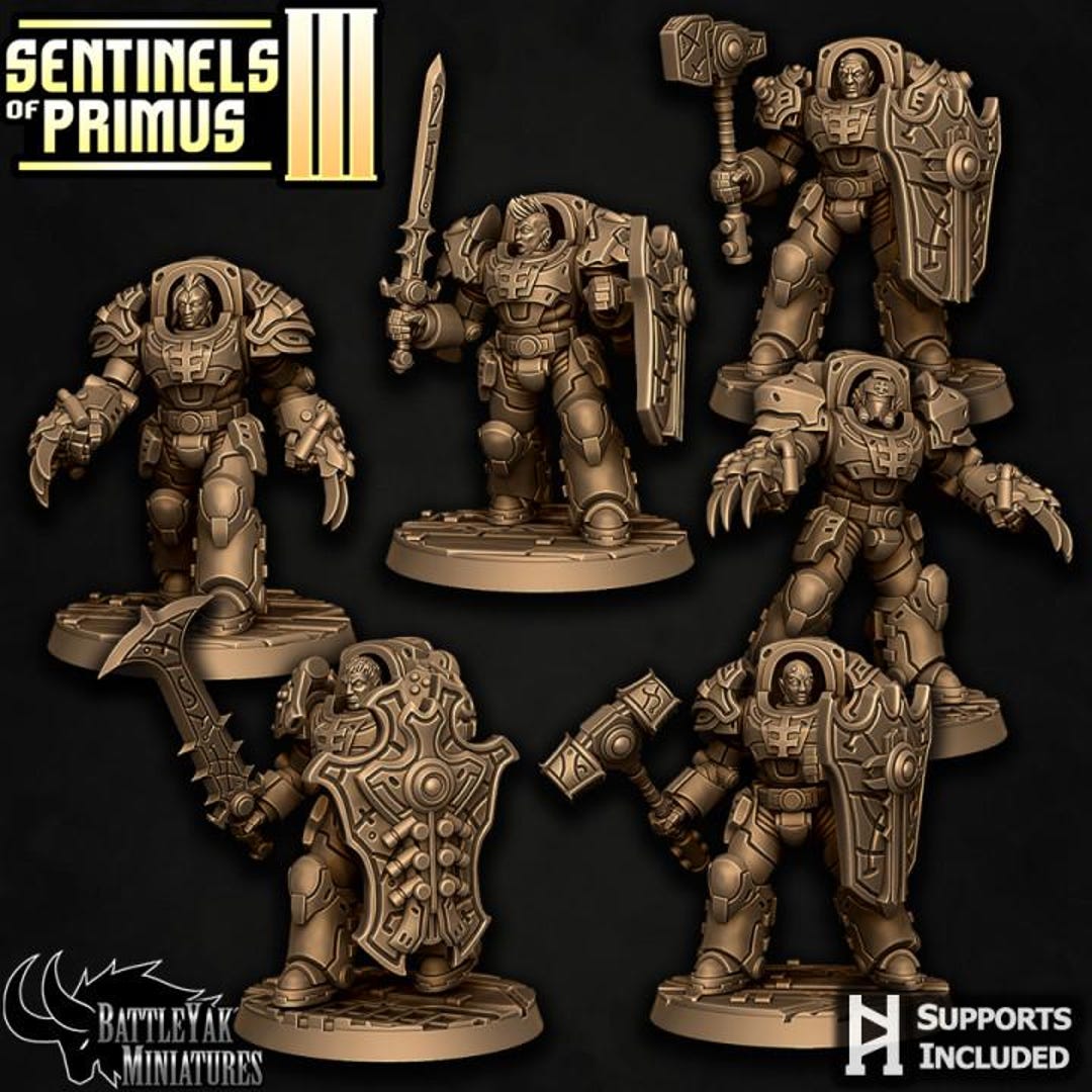 Sentinel Paladins of Primus, Melee (6 Variants Available) - Battle Yak ...