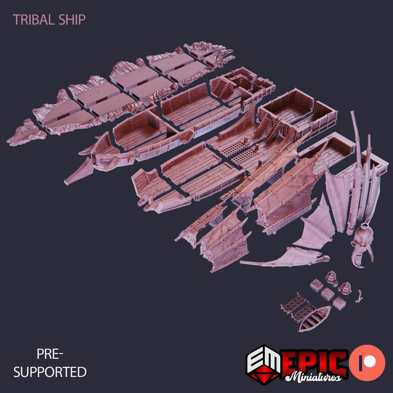 Tribal Ship, the Ramshorn - Epic Miniatures - Etsy