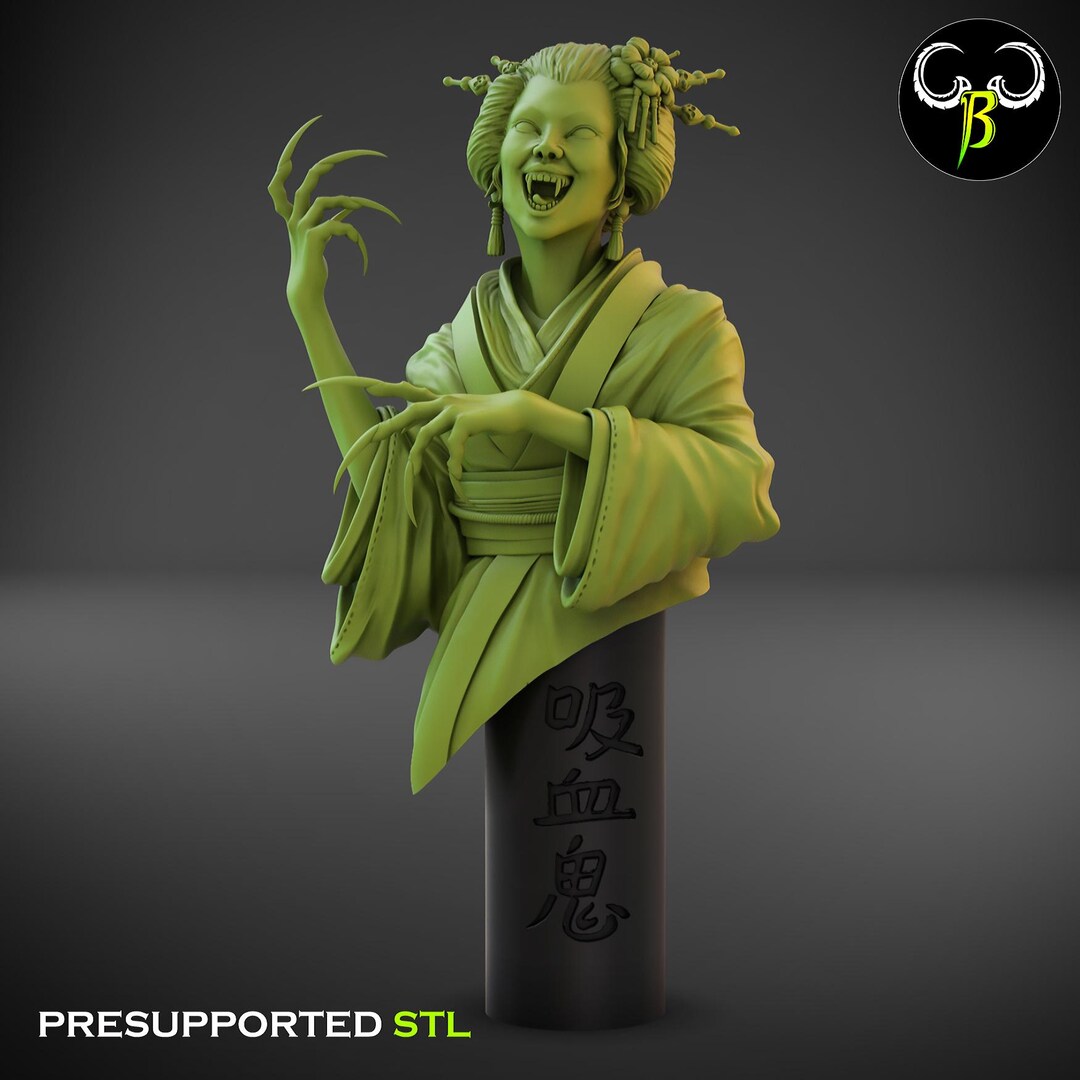 Magenta Kachiko bust Clay Beast Creations - Etsy Australia