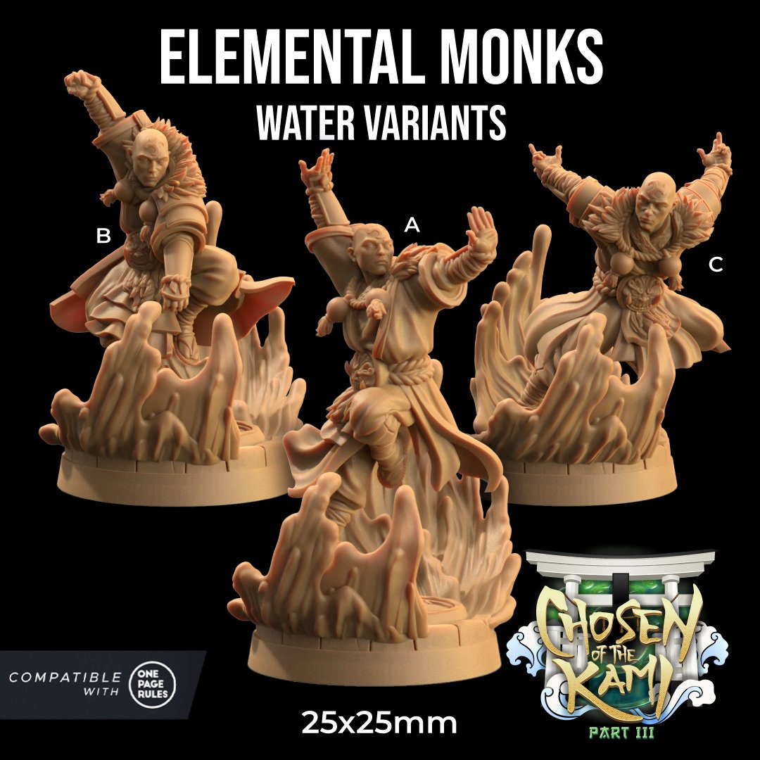 Elemental Water Monks 3 Variants Available Dragon Trapper's Lodge - Etsy
