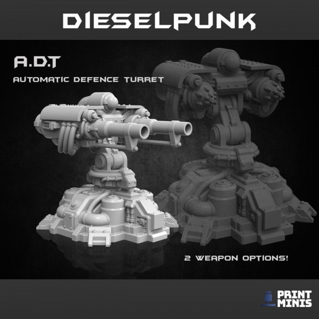 Automatic Defence Turret (2 Variants Available) - Print Minis - Etsy