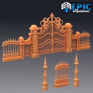 Graveyard Gate & Fence Terrain Kit - Epic Miniatures - Etsy