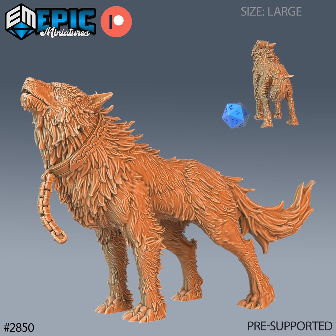 Fenrir Wolf Chained (3 Variants Available) - Epic Miniatures - Etsy