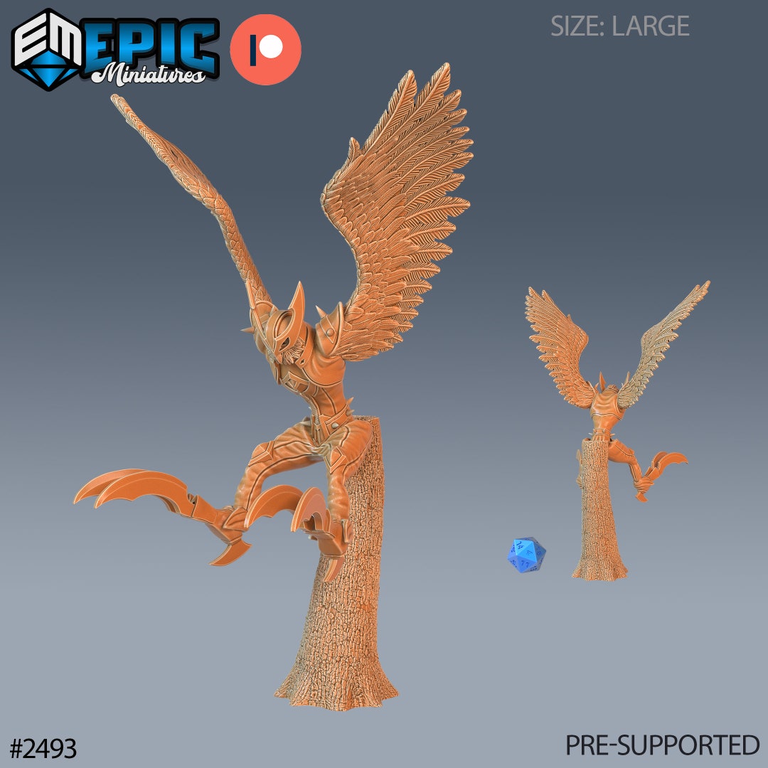 Owl Harpy 3 Variants Available Epic Miniatures - Etsy