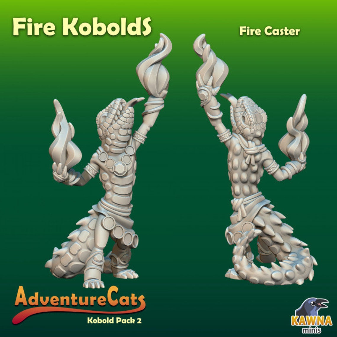Fire Kobold (5 Variants Available) - Kawna Minis - Etsy