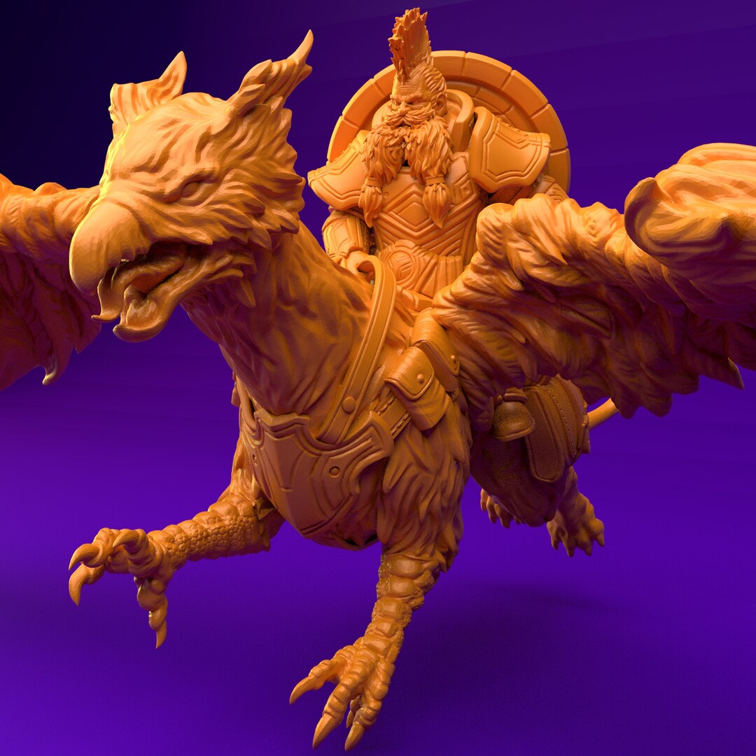 Dwarf With Griffin Mount (3 Variants Available) - Brayan Nafarrate - Etsy