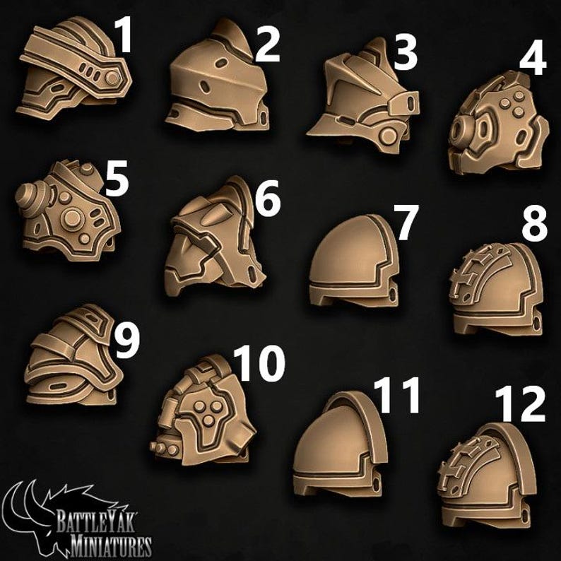 Sentinel-paladin Pauldrons, Customisation Pack - 32mm Scale (12 ...