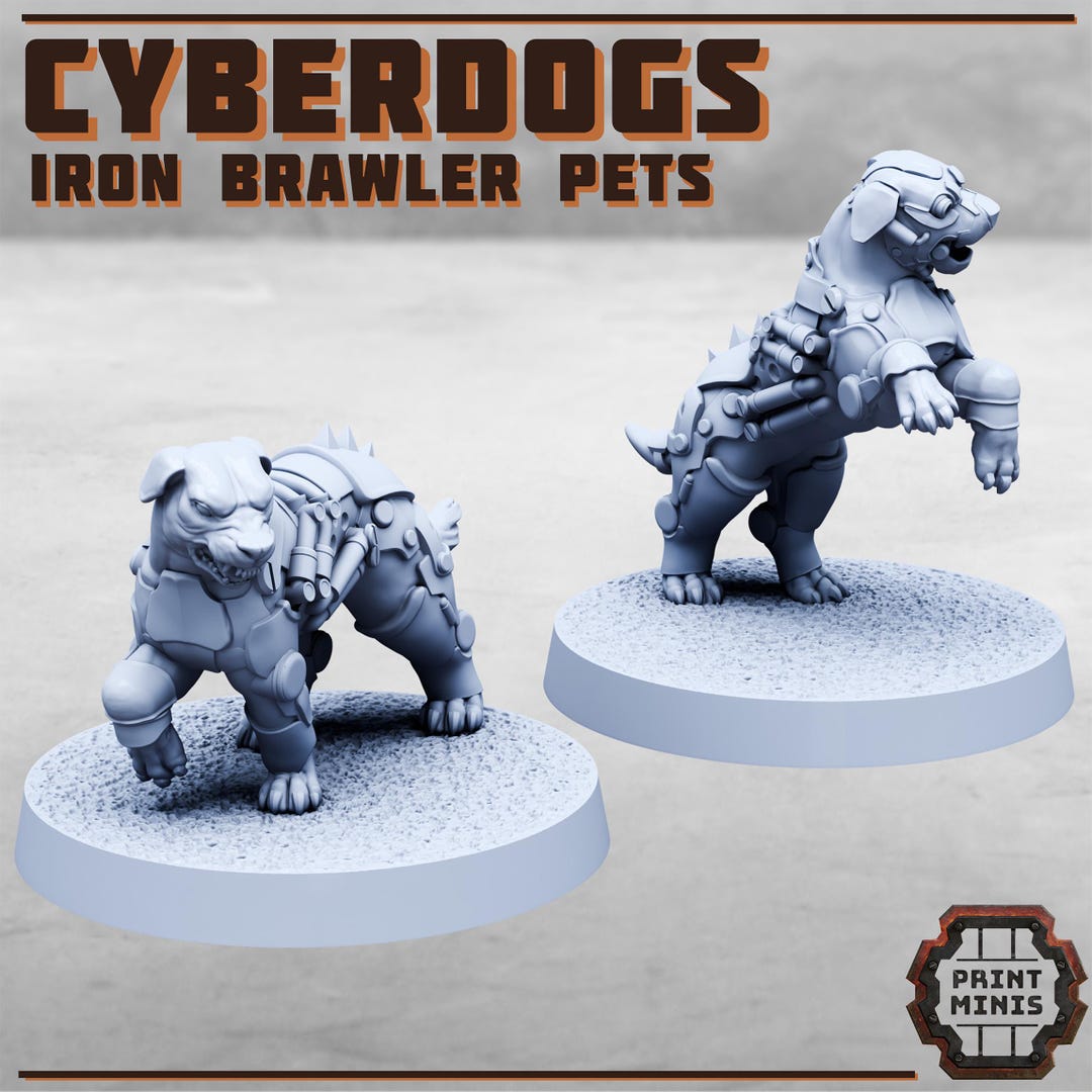 Iron Brawlers Cyberdogs (2 Variants Available) - Print Minis - Etsy