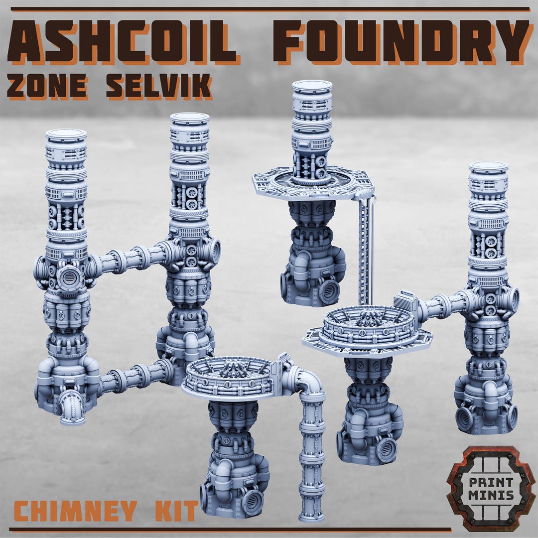 Ashcoil Foundry, Selvik Zone - Modular Scenery Kit, 32mm Scale (13 ...