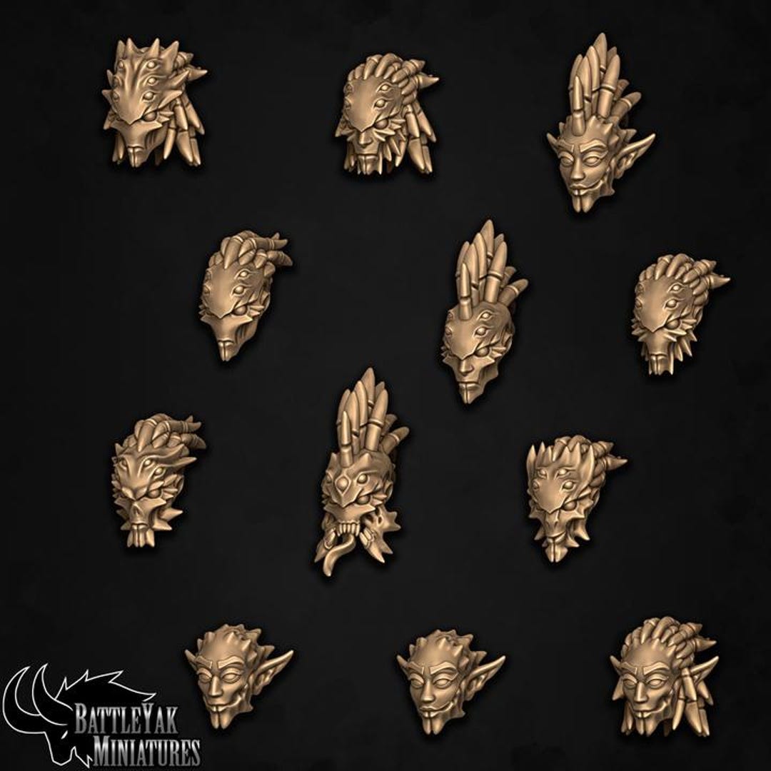 Arachlayn Infiltrator Heads, Customisation Pack - 28mm Scale (12 ...